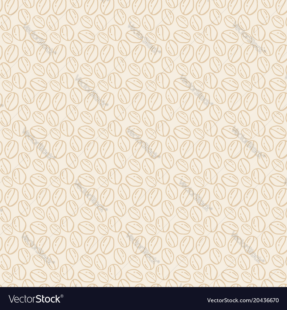 Seamless patterns with hand drawn coffee beans Vector Image