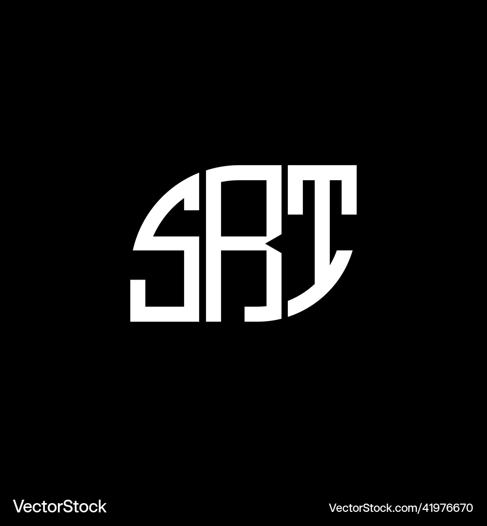 Srt letter logo design on black background Vector Image