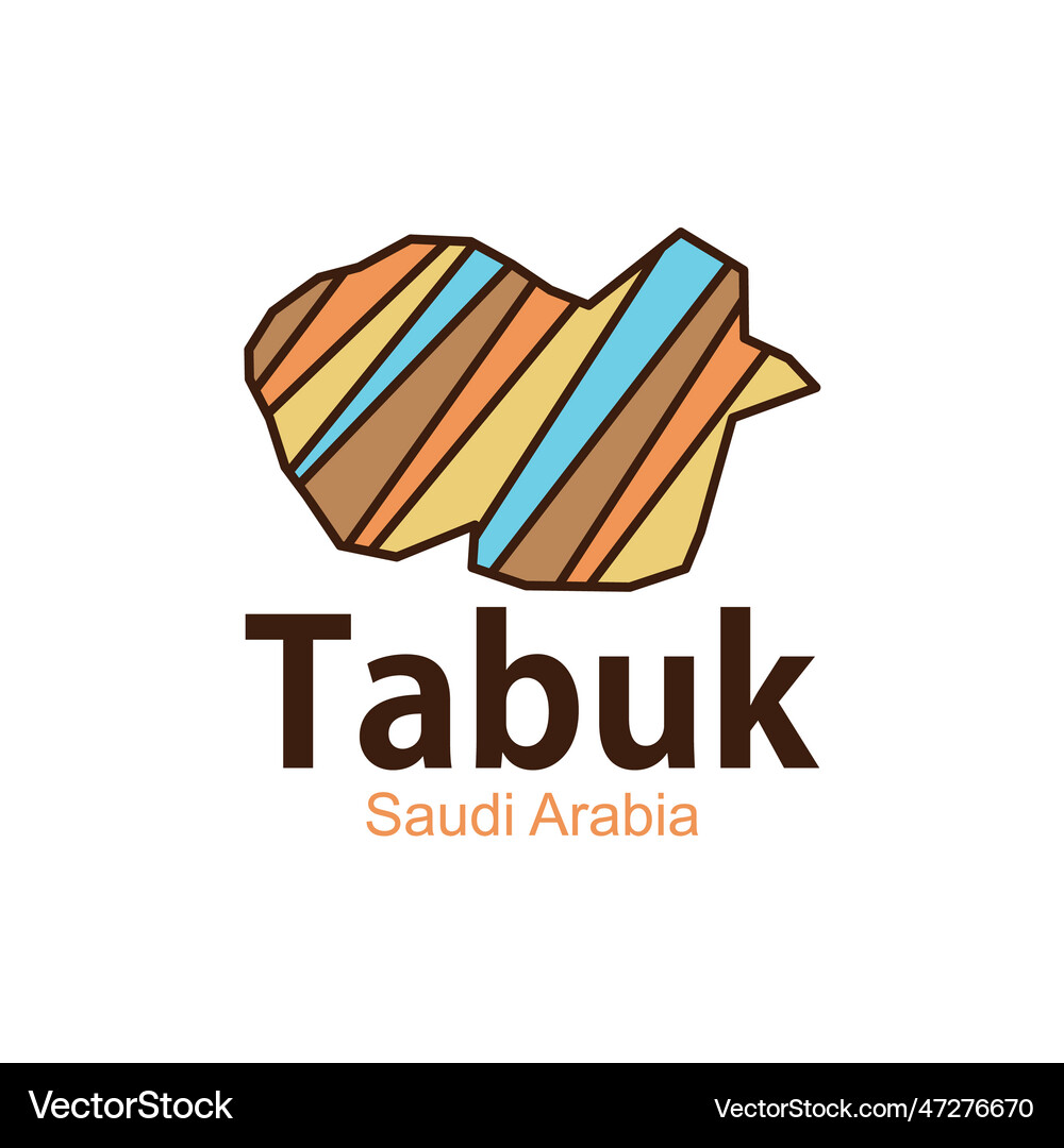 Tabuk maptabuk map saudi arabia simplified map Vector Image