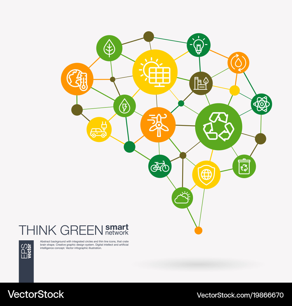 Think green environmental ecology recycle Vector Image