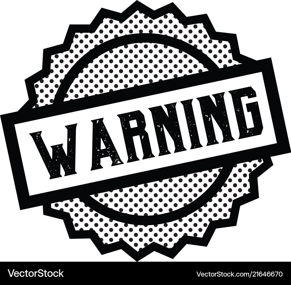 Warning stamp on white Royalty Free Vector Image