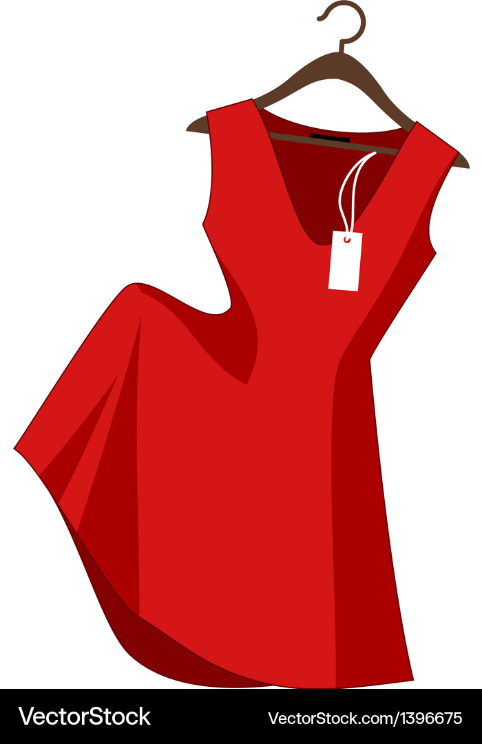 A red dress on clothes rack Royalty Free Vector Image