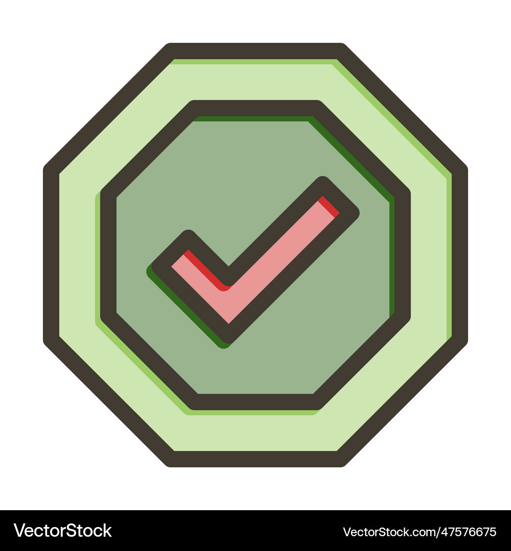 Approval thick line filled colors for personal Vector Image