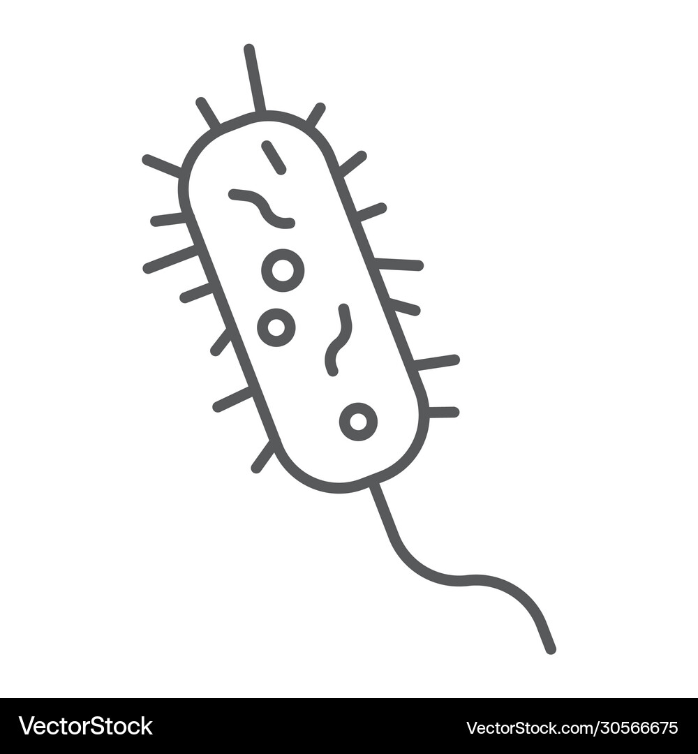 Bacteria thin line icon virus and microorganism Vector Image
