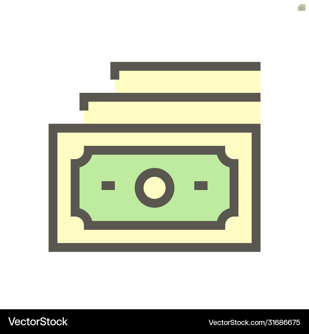 Banknote icon design for financial graphic design Vector Image
