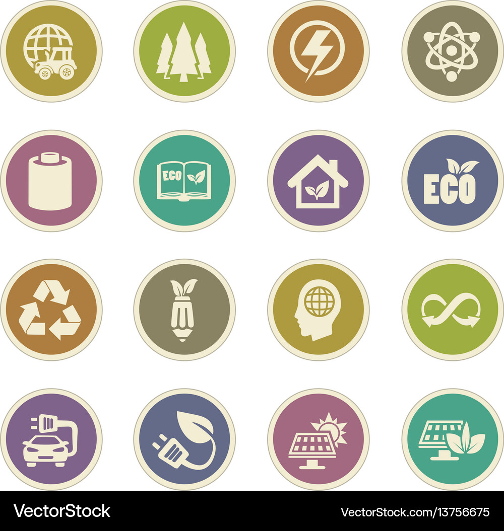 Bio fuel industry icons set Royalty Free Vector Image