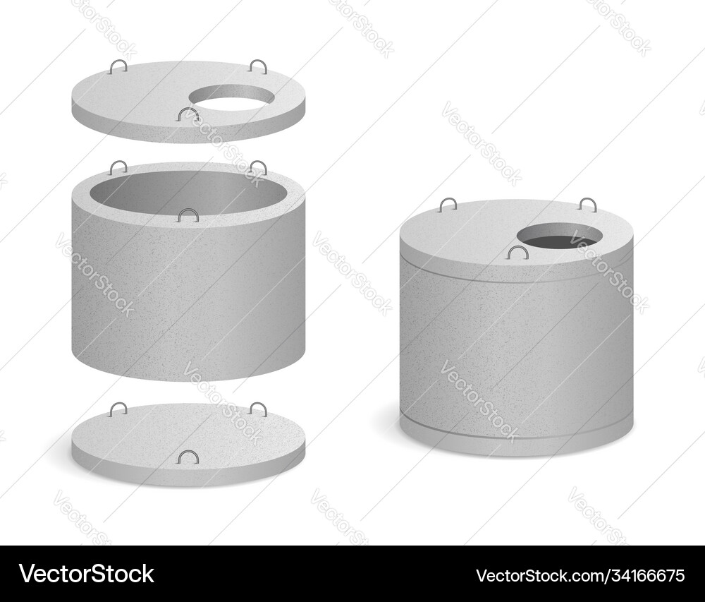 Concrete well for rainwater or canalization Vector Image