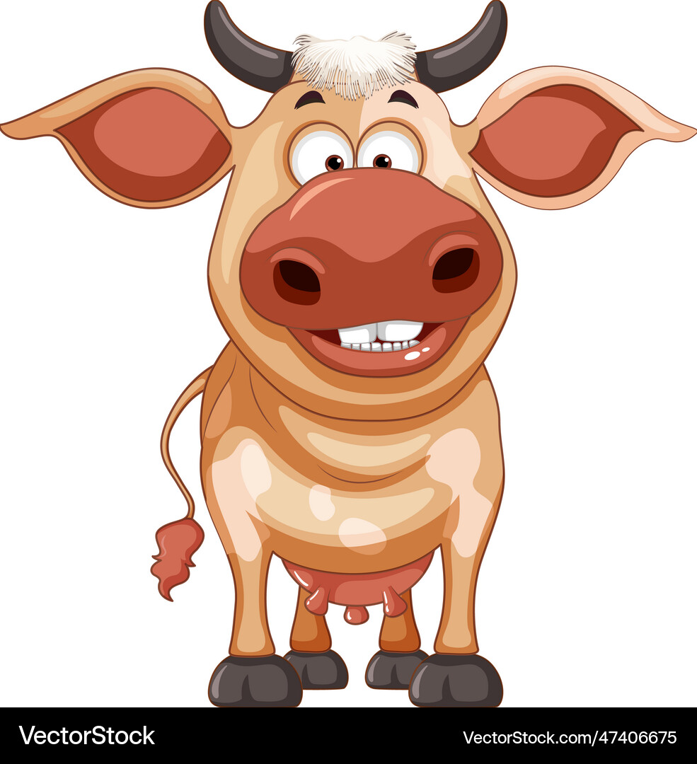 Cute cow cartoon character Royalty Free Vector Image