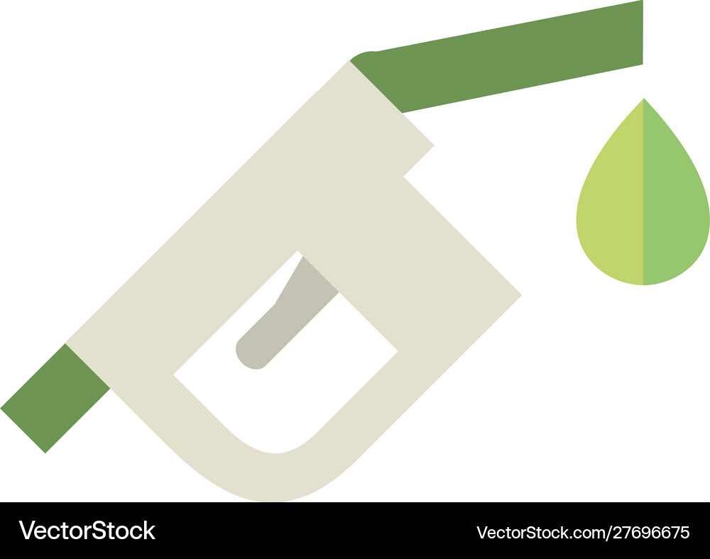 Drop fuel nozzle green energy icon Royalty Free Vector Image