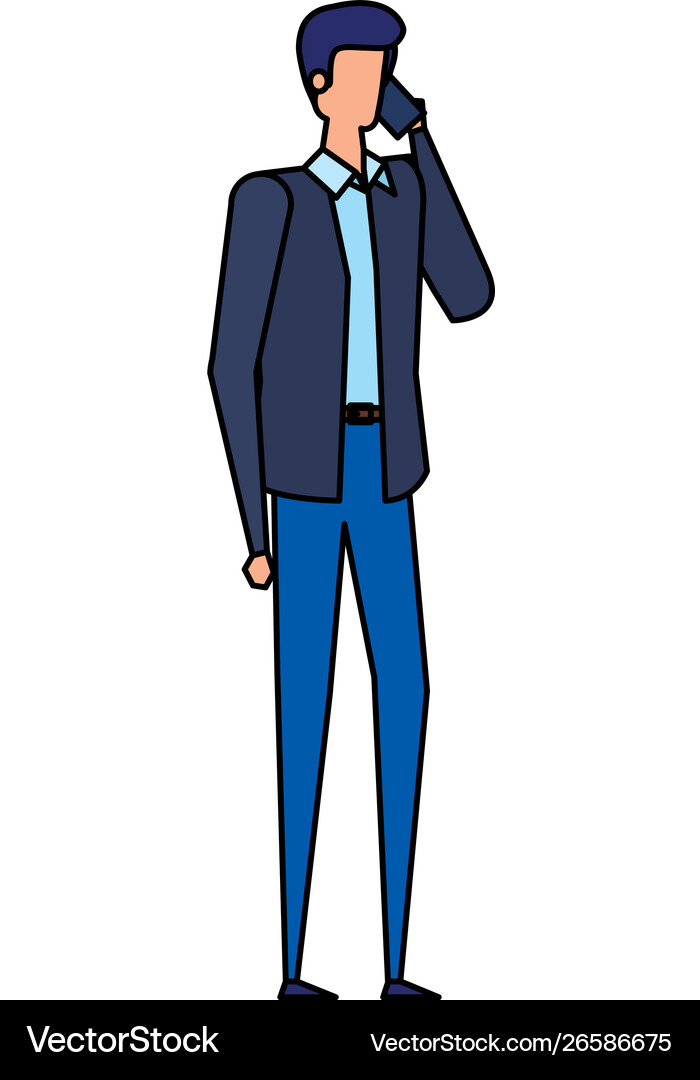 Elegant businessman worker calling with smartphone
