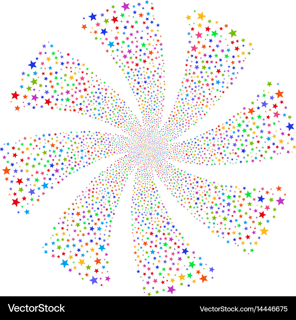 Fireworks star fireworks swirl rotation Royalty Free Vector