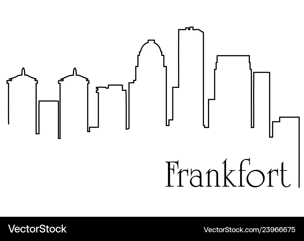 Frankfort city one line drawing Royalty Free Vector Image