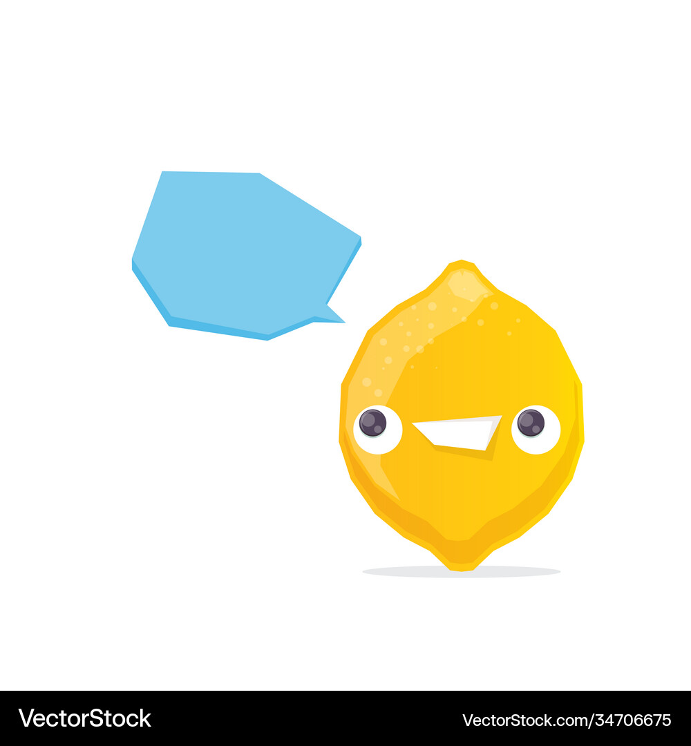 Funny cartoon lemon character isolated Royalty Free Vector