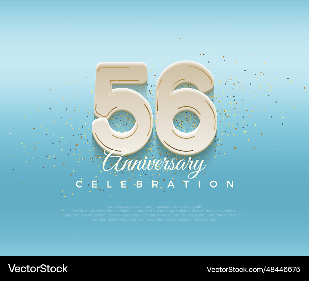 Modern bold number 56th anniversary premium Vector Image