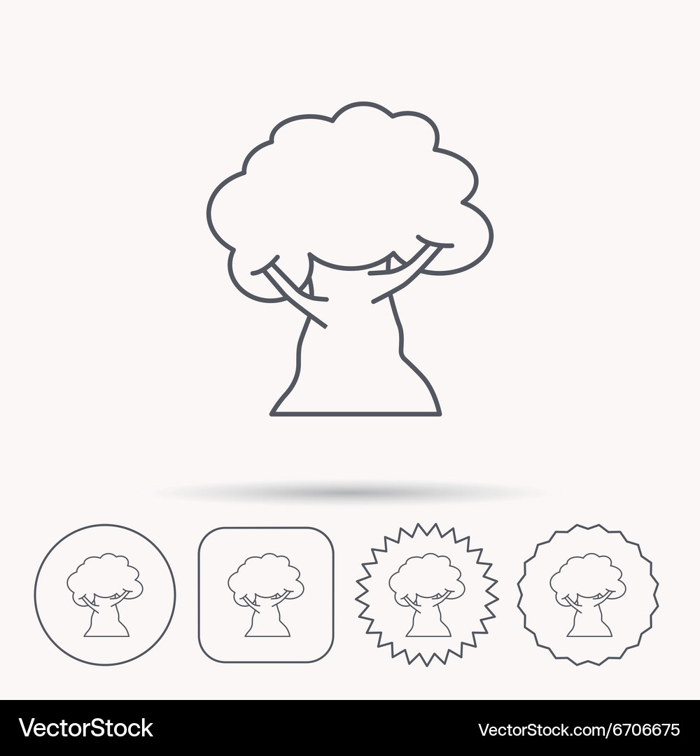 Oak tree icon forest wood sign Royalty Free Vector Image