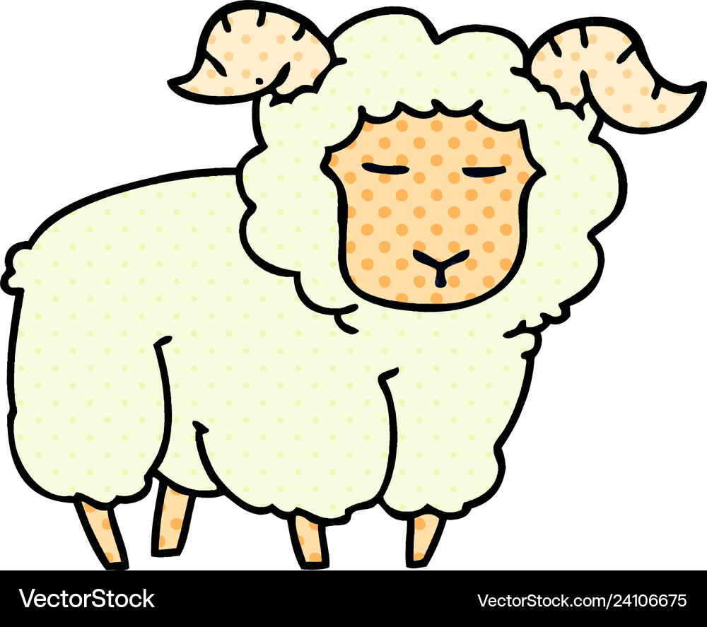 Quirky comic book style cartoon ram Royalty Free Vector