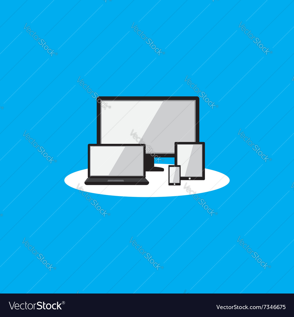 Responsive display flat icon Royalty Free Vector Image