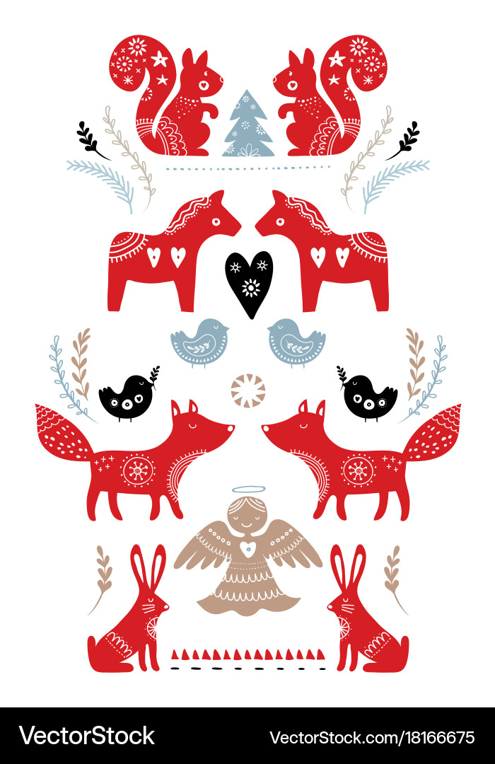 Scandinavian christmas banner background Vector Image