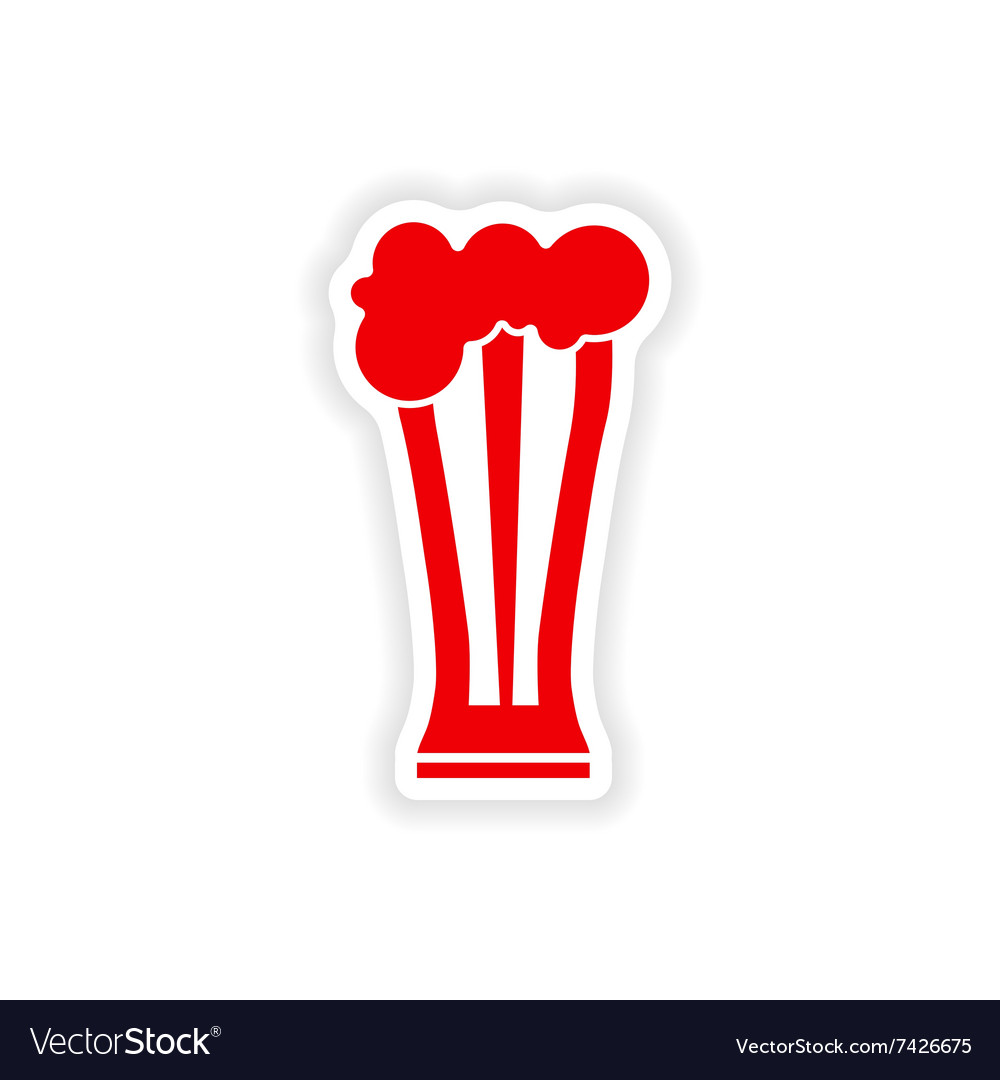 Stylish Paper Sticker On White Background Glass Vector Image