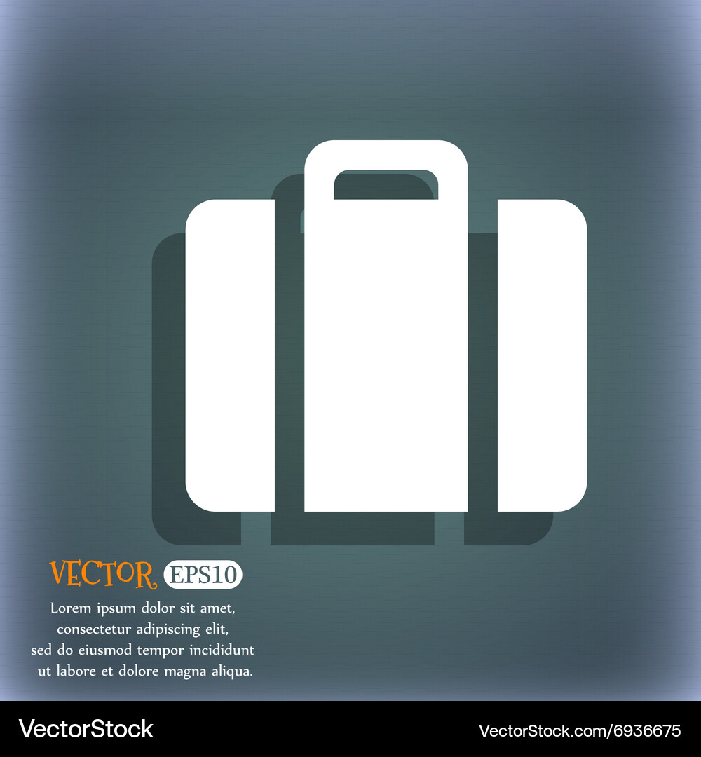 Suitcase icon on the blue-green abstract Vector Image