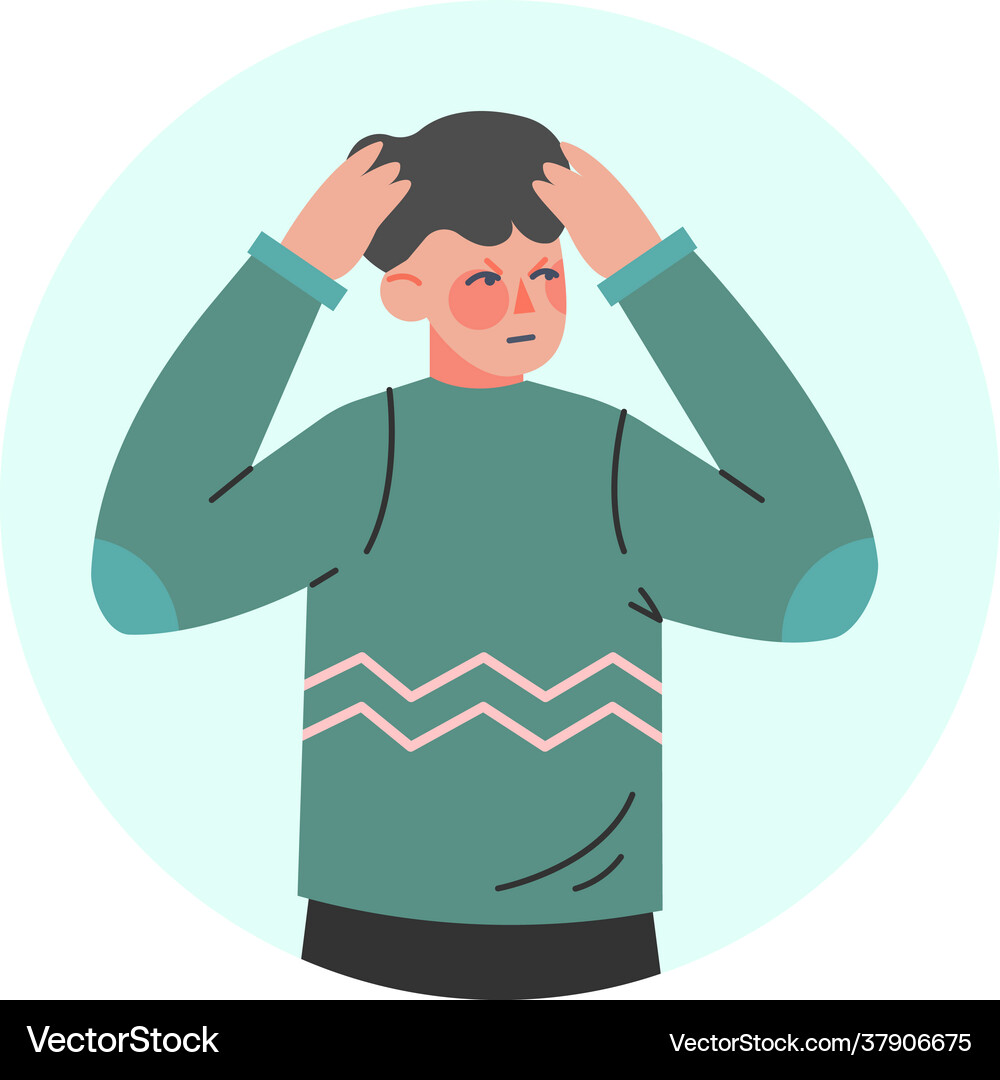 Young man making negative hand gesture frowning Vector Image