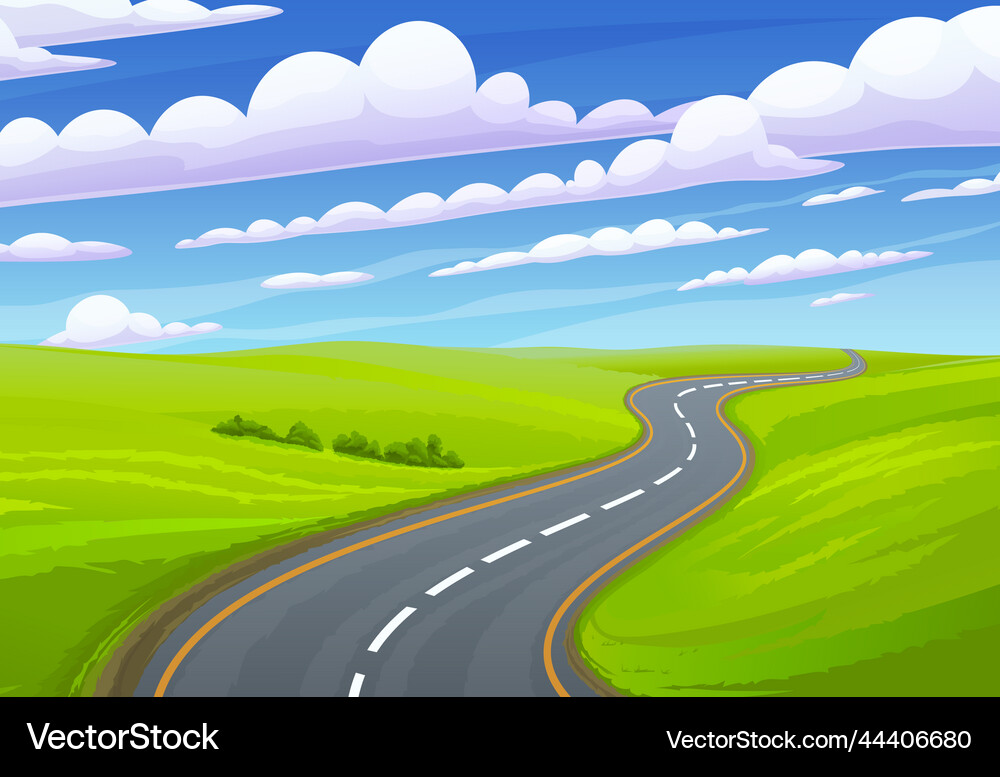 Asphalt highway on landscape background road Vector Image