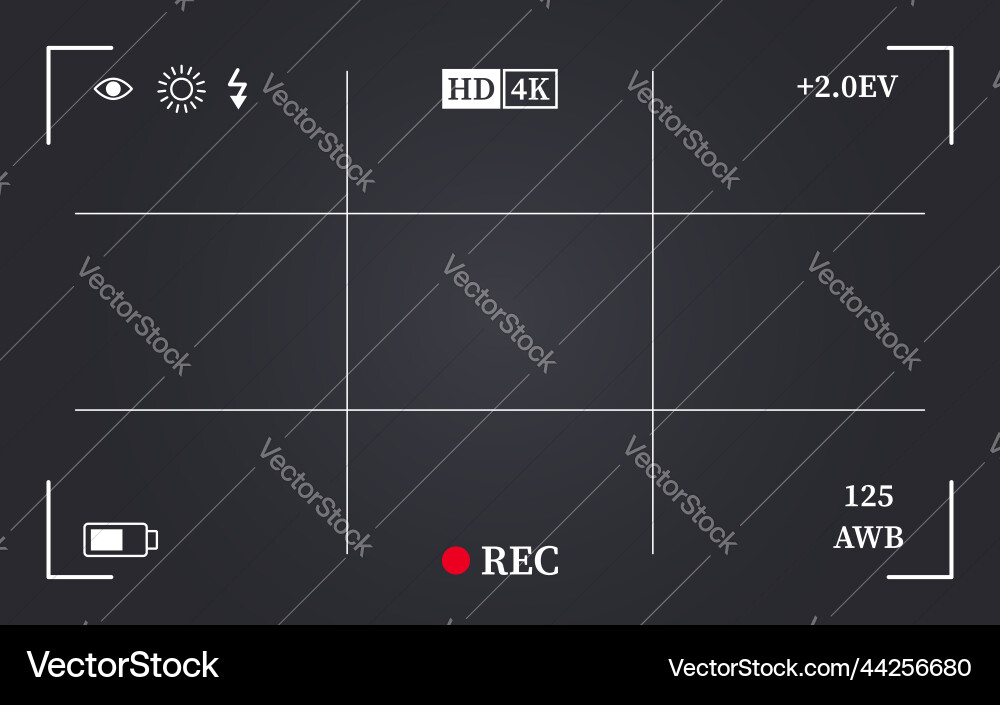 Camera viewfinder frame video or photo focus Vector Image
