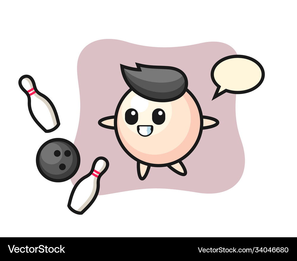 Character cartoon pearl is playing bowling Vector Image