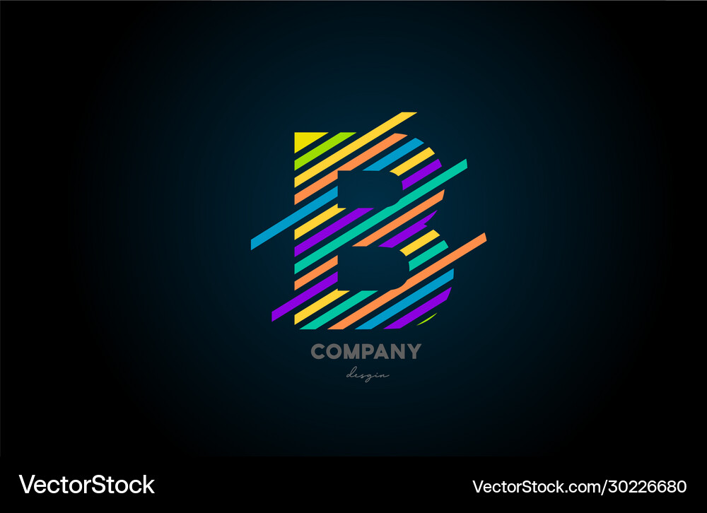 Colored letter logo b alphabet icon design Vector Image