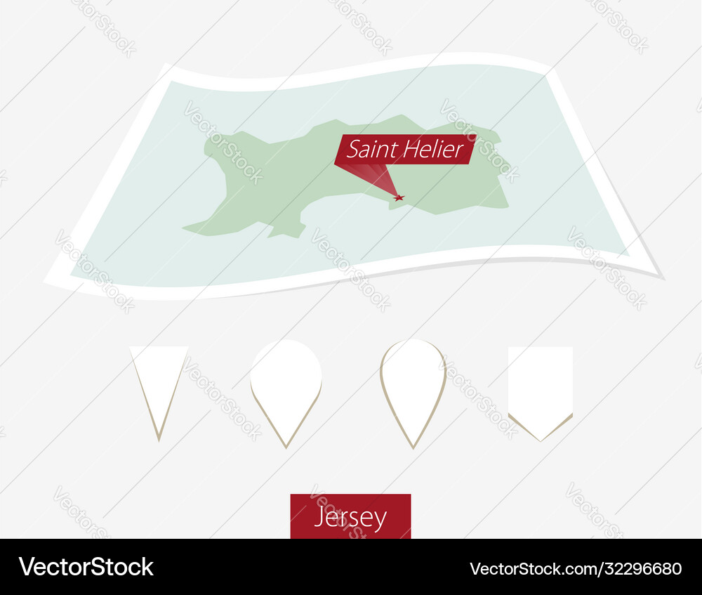 Curved paper map jersey with capital saint Vector Image