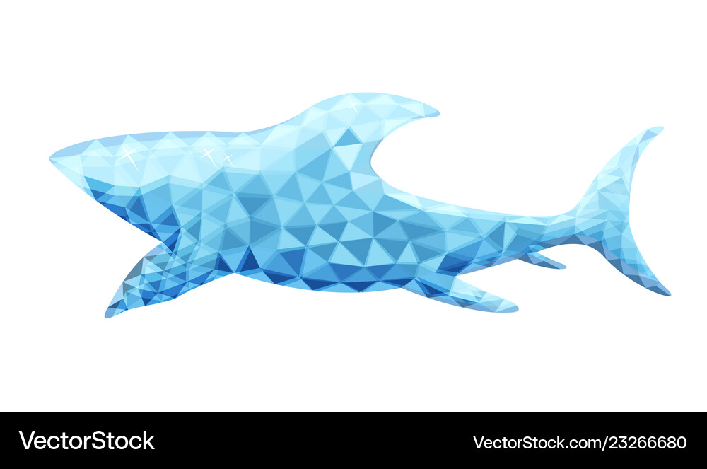 Design of shark in low poly style Royalty Free Vector Image