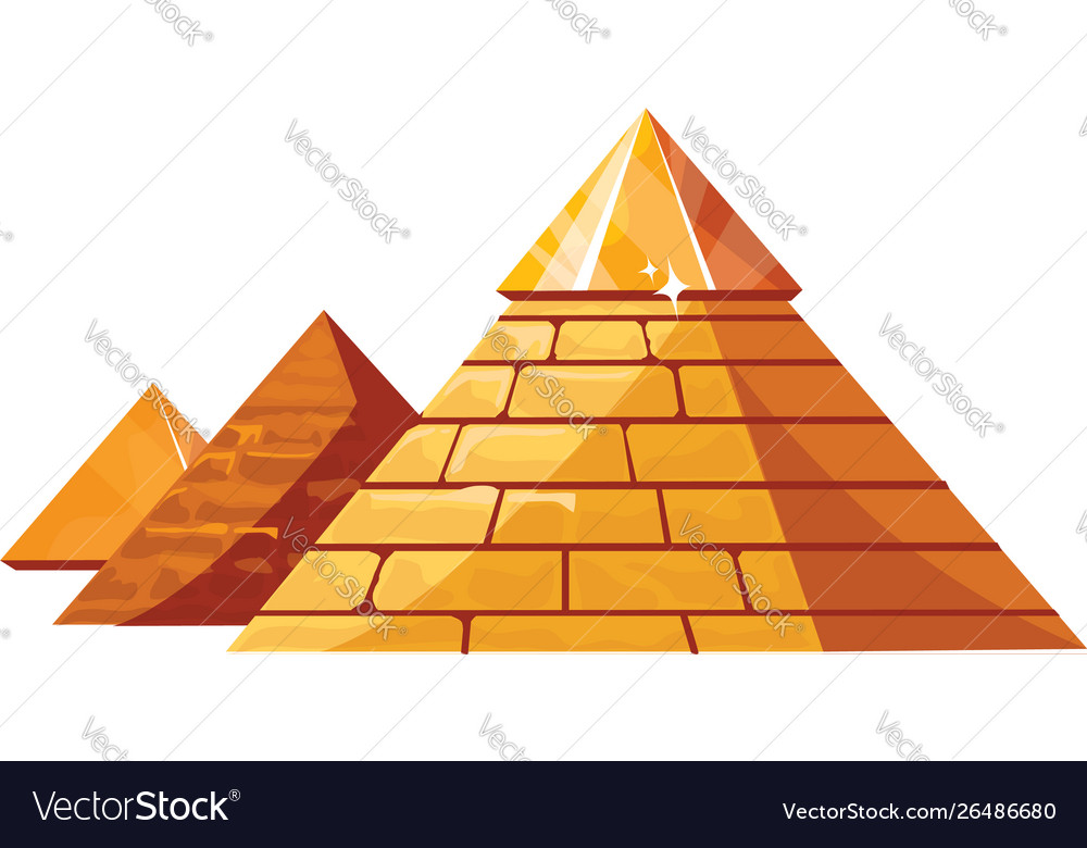 Egyptian pyramids isolated on white Royalty Free Vector