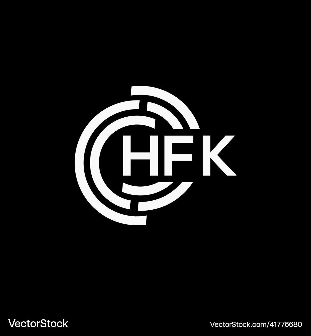 Hfk letter logo design on black background Vector Image
