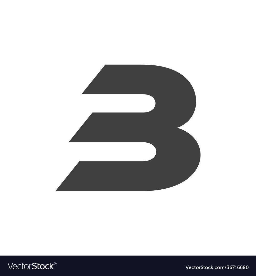Letter 3b simple geometric logo Royalty Free Vector Image