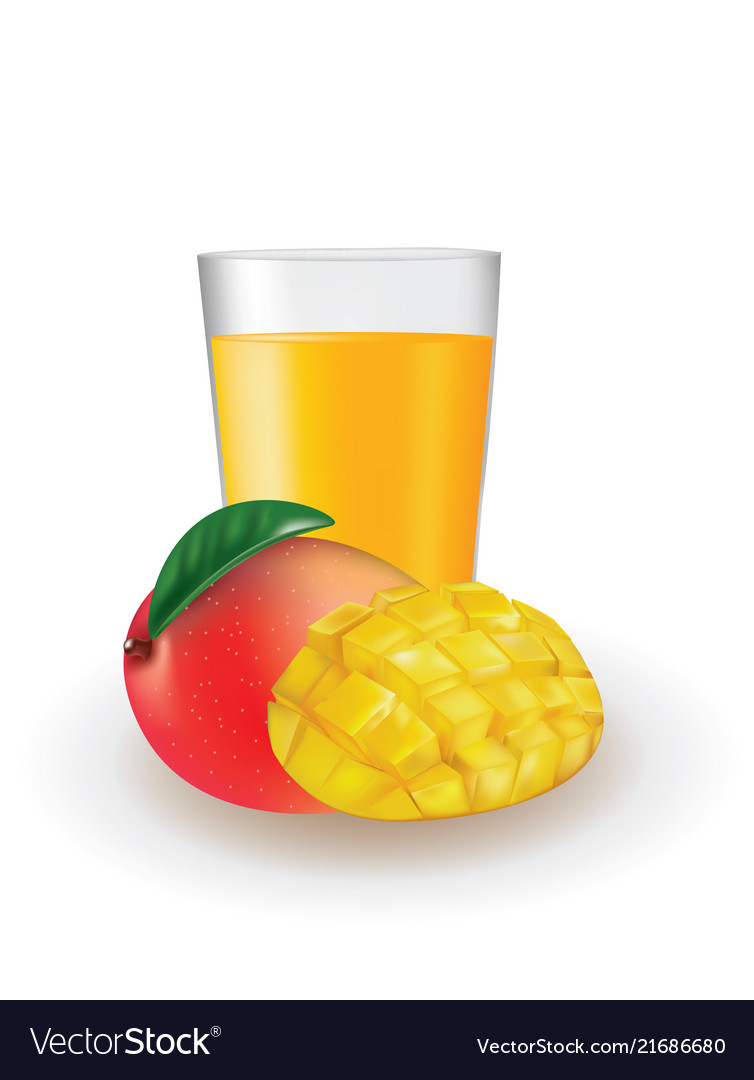 Mango with mango slice Royalty Free Vector Image
