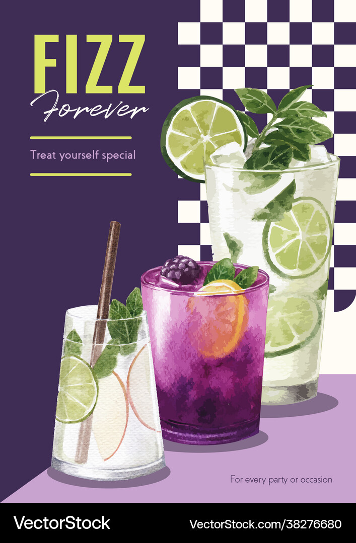 Poster template with soda drink design Royalty Free Vector