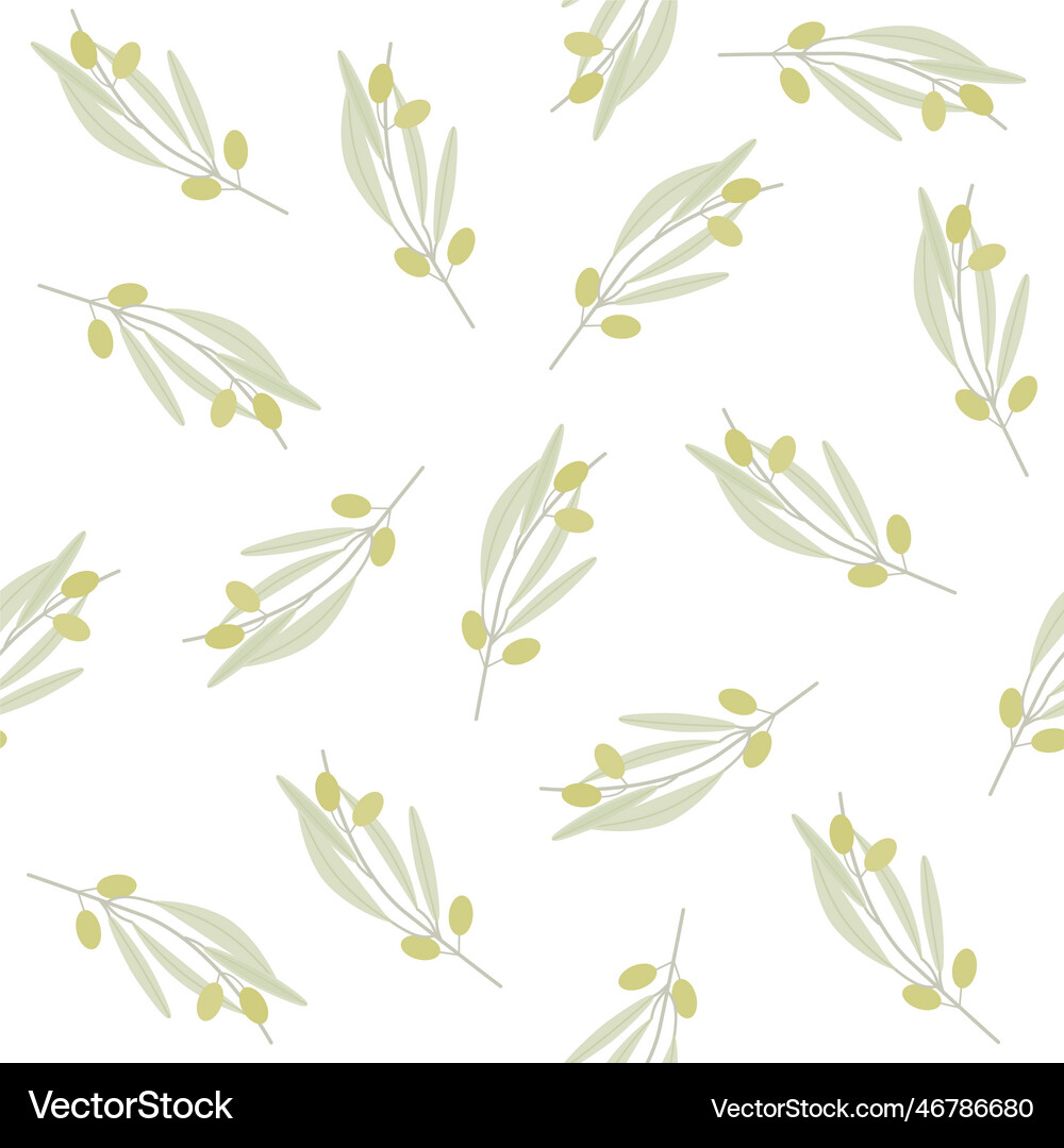 Seamless pattern of olive branches for italian cu Vector Image