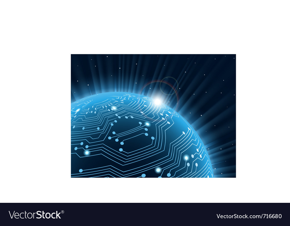 Technology planet Royalty Free Vector Image - VectorStock
