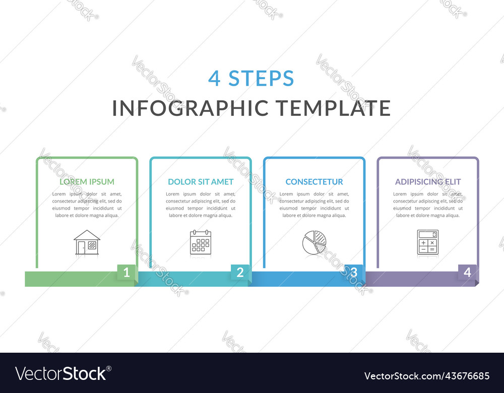 4 steps - infographic template Royalty Free Vector Image