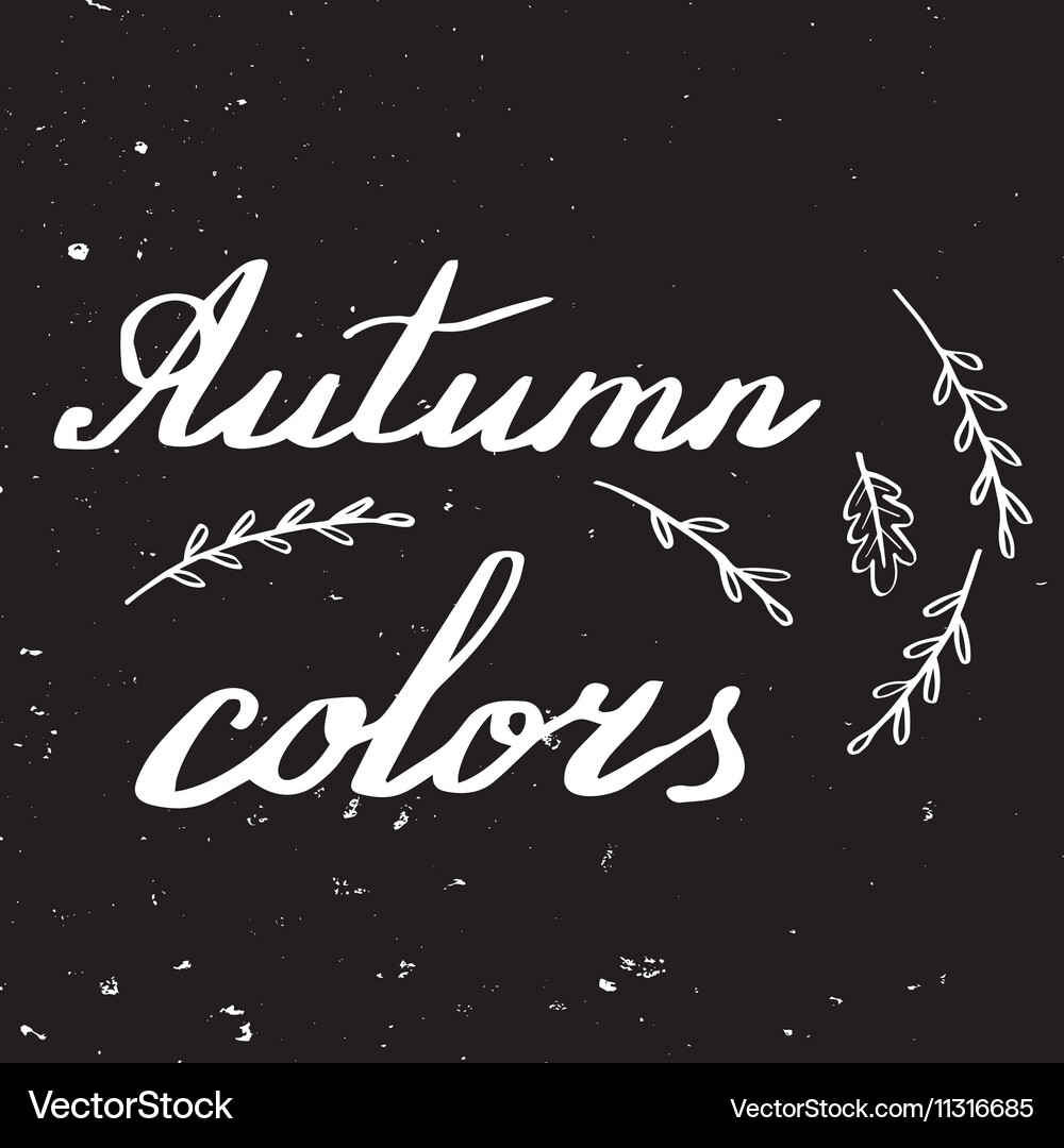 Autumn hand lettering and calligraphy design Vector Image