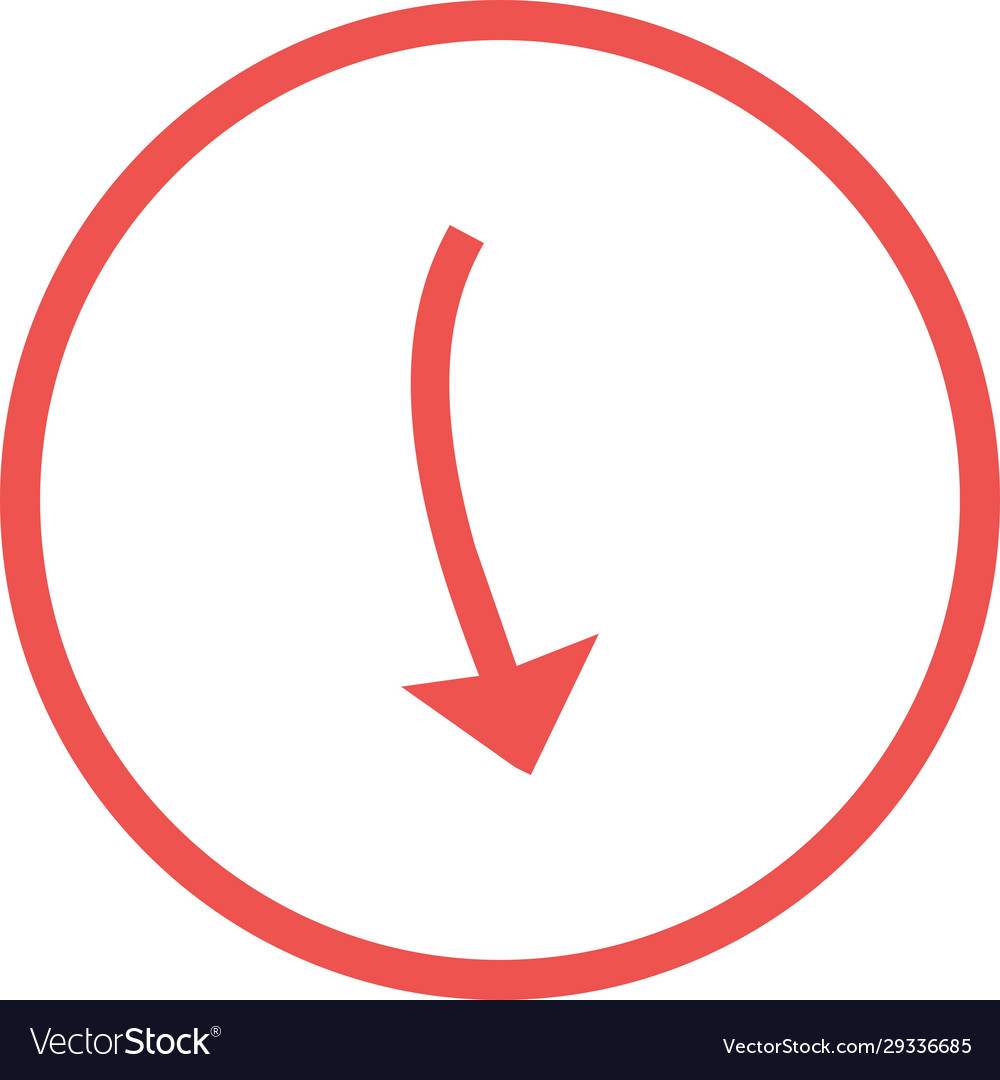 Beautiful arrow pointing down glyph icon Vector Image Beautiful arrow pointing down glyph icon Vector Image