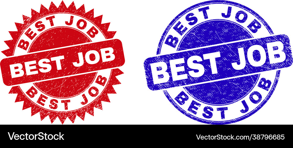 Best job rounded and rosette watermarks Royalty Free Vector