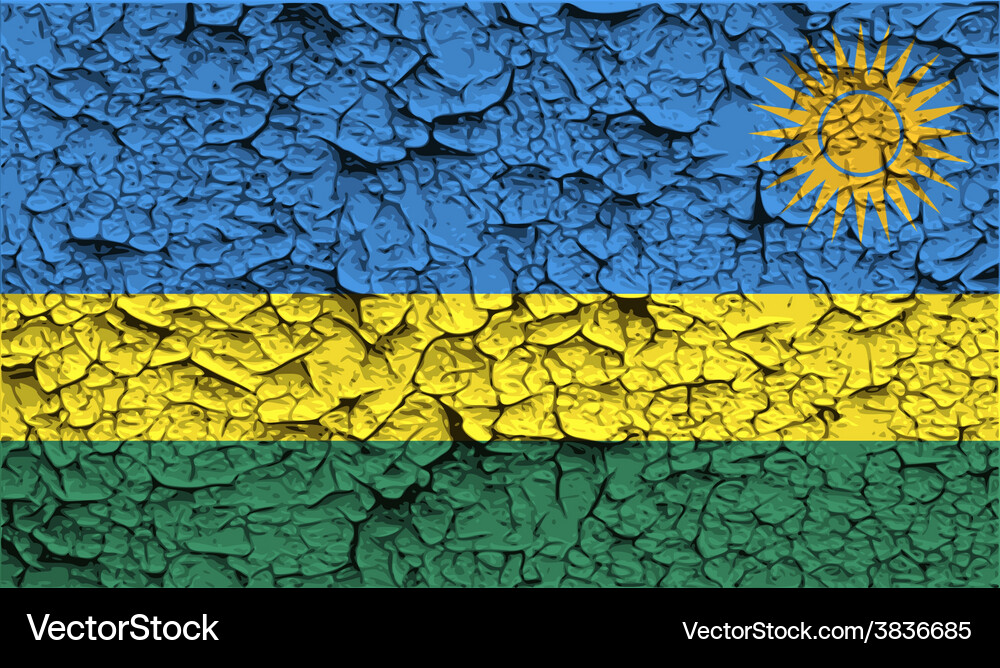 Flag of rwanda with old texture Royalty Free Vector Image