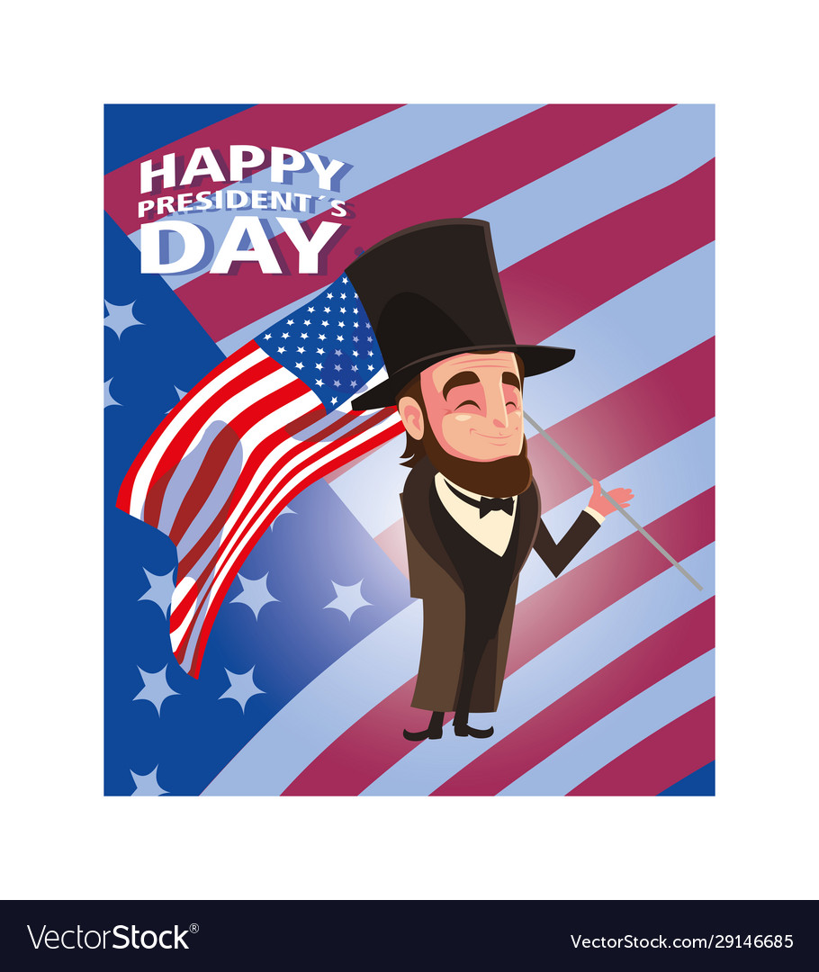 Happy president day abraham lincoln Royalty Free Vector