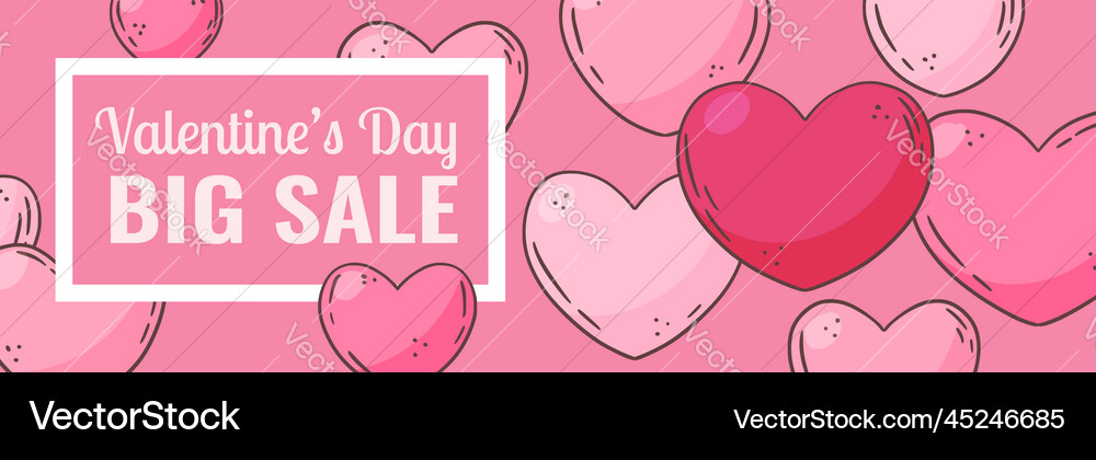 Happy valentine day banner template flat design Vector Image