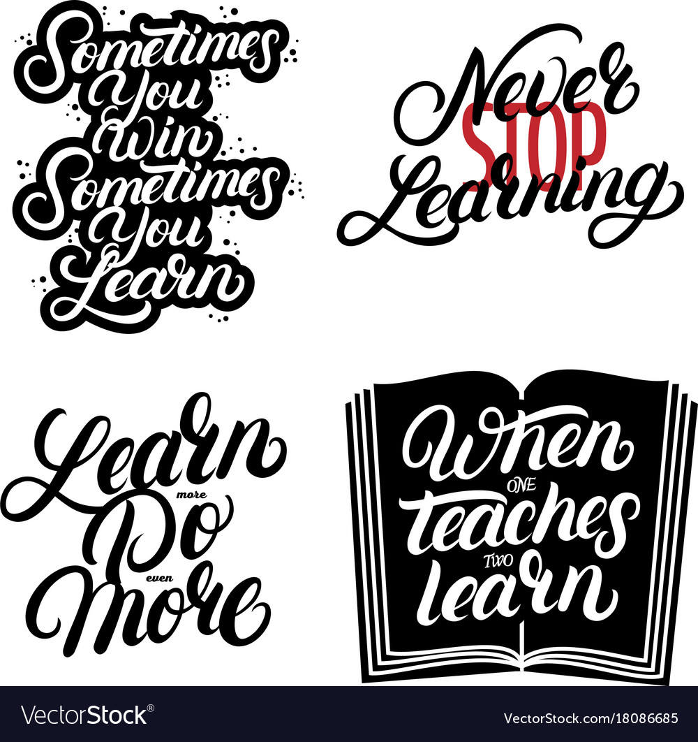 Learn more do even never stop learning Royalty Free Vector