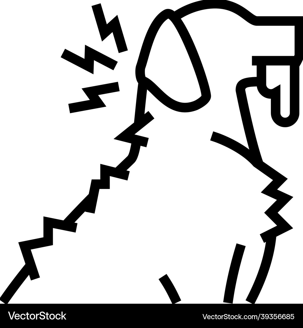 Rabies pet disease line icon Royalty Free Vector Image