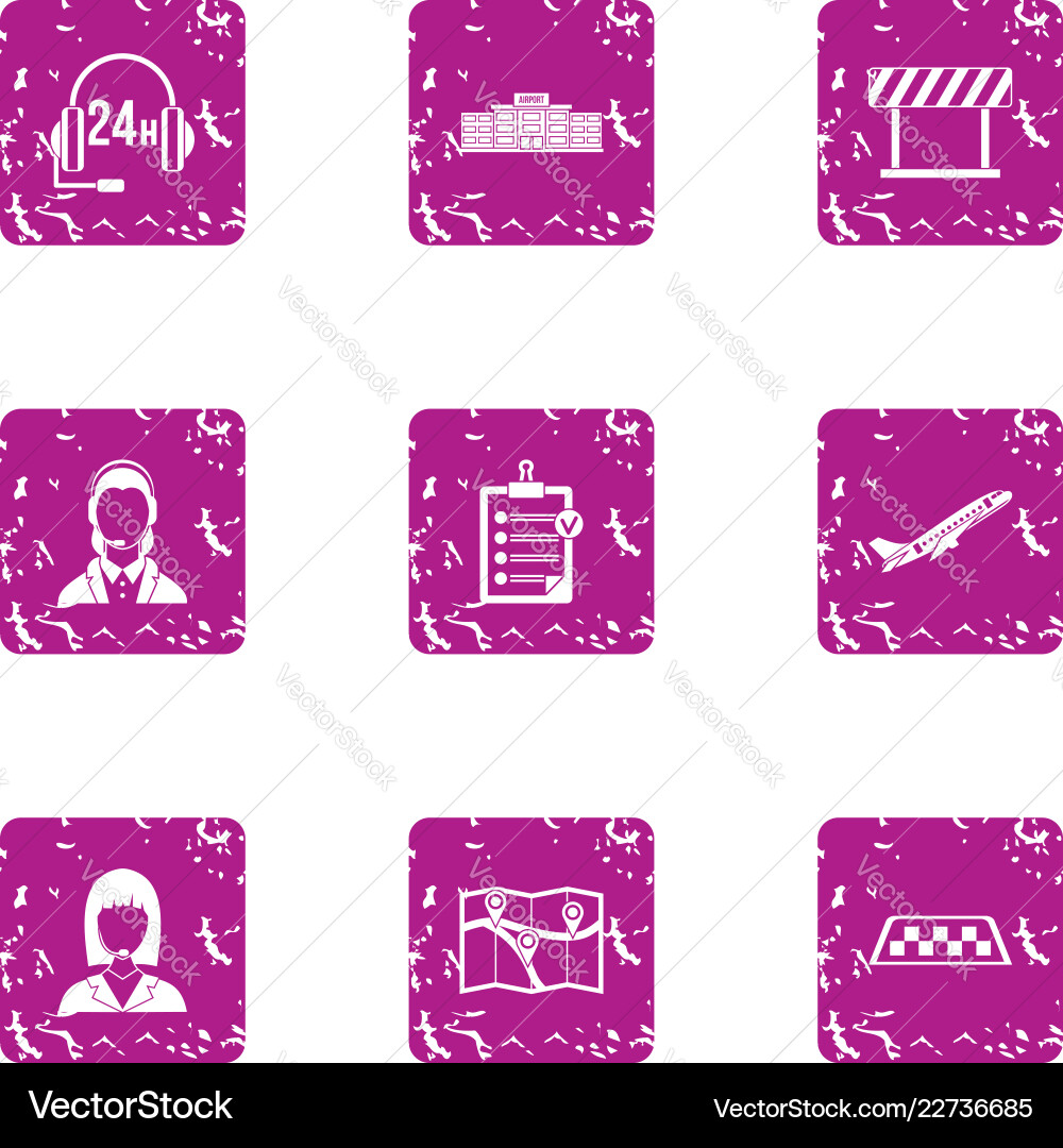 Salvage icons set grunge style Royalty Free Vector Image