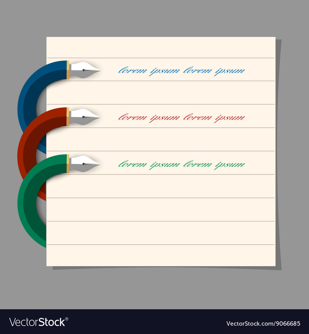 Stylized colored writing pen design Royalty Free Vector