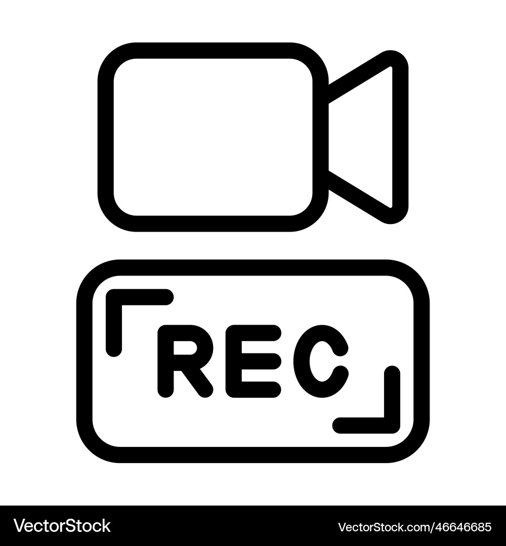 Video recording thick line icon for personal Vector Image
